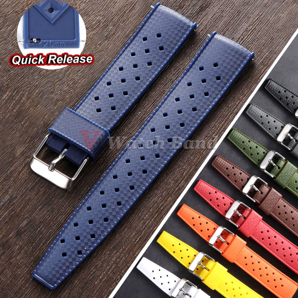 Premium Tropical Watch Strap 20mm 22mm for Oris Quick Release Universal ...