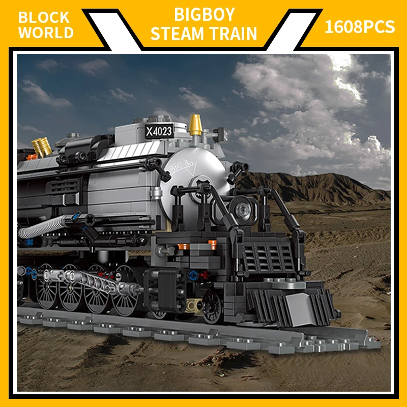 1608PCS-BIGBOY-Steam-Train-Building-Blocks-Plastic-City-Cargo-Train ...