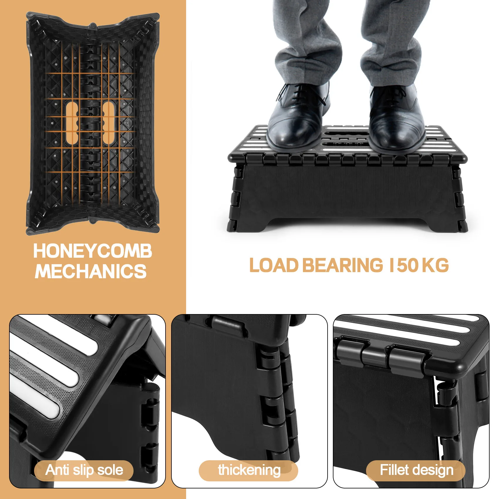 Customer Favorite Non-Slip Small One Step Compact Folding Flat Step ...
