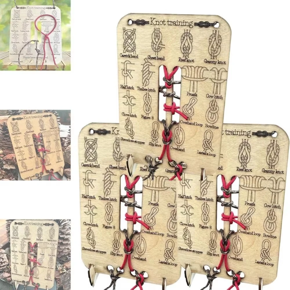 Knot Training Board Learn , Wooden Knot Tying Practice Board Kit Knot ...