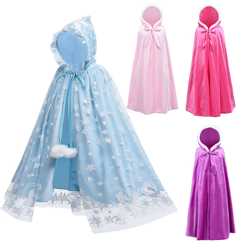 New-Girls-Elsa-Frozen-2-Cloak-Girls-Plus-Velvet-Cloak-Cape-Girl ...