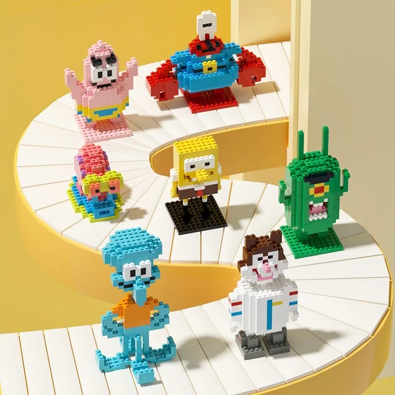 SpongeBob SquarePants Building Blocks Anime Cartoon Mini Action Figure ...