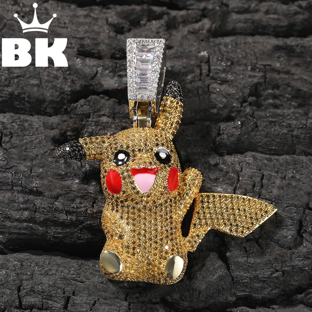 THE-BLING-KING-Pok-mon-3D-Anime-Pikachu-collar-Micro-Paved-5A-CZ ...