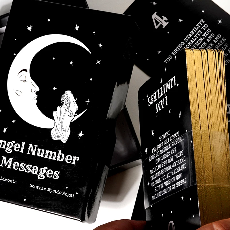 Angel-Number-Messages-Oracle-Cards-Deck-Affirmation-Oracle-Deck-Gold ...
