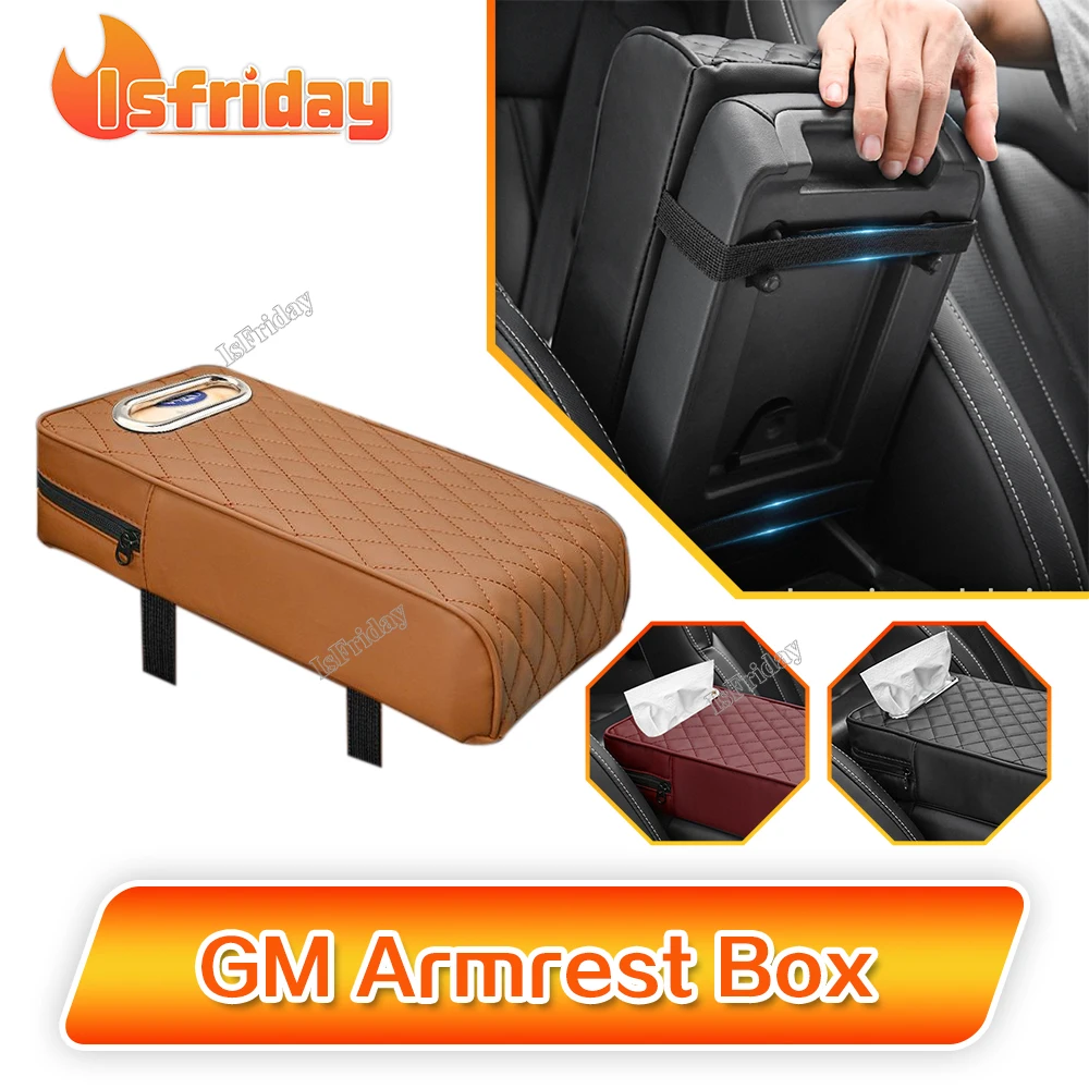 Car-Armrest-Cover-Leather-With-Tissue-Storage-Memory-Foam-Height-Pad ...