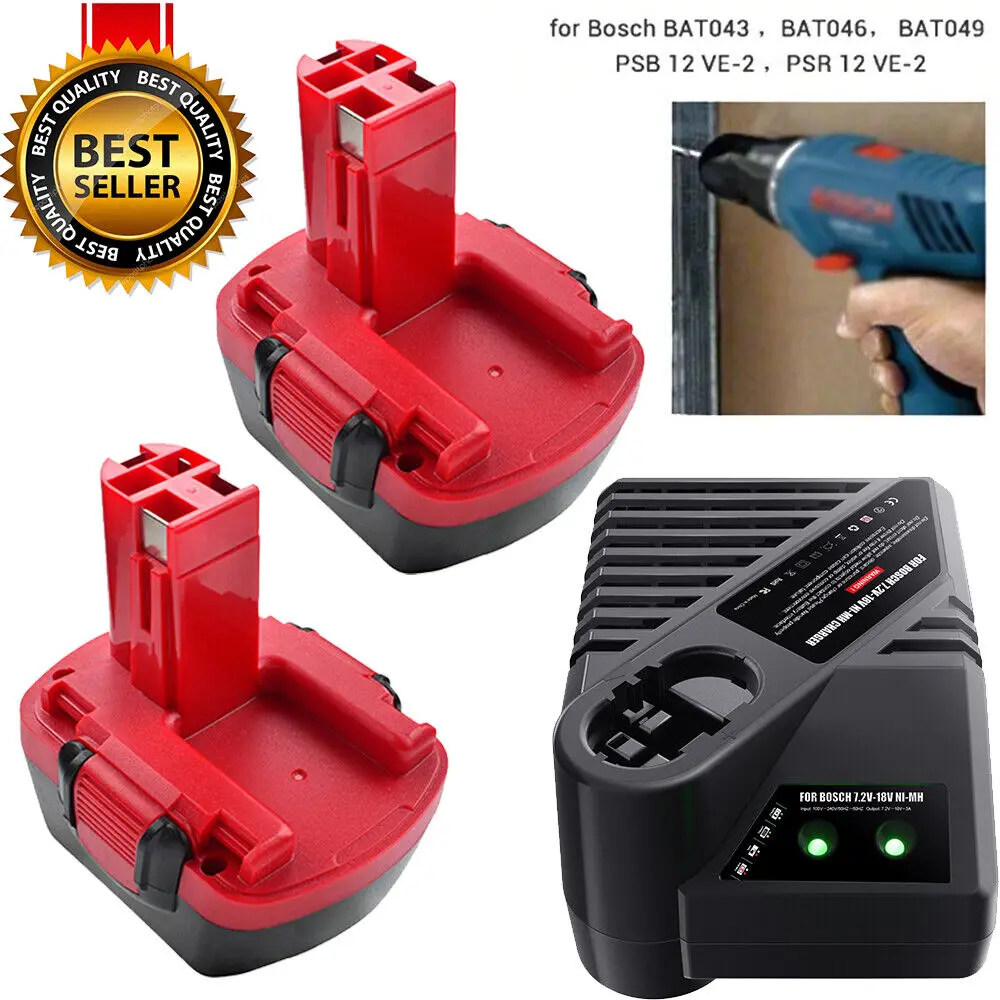 Batería de 3500mAh para bosch 12 v, reemplazo de taladro PSR 12 GSR 12 ...