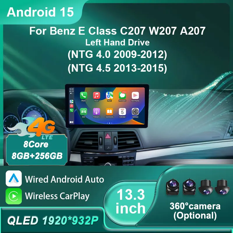 Android 15 for Mercedes Benz E Class C207 W207 A207 2009 - 2015 Car ...