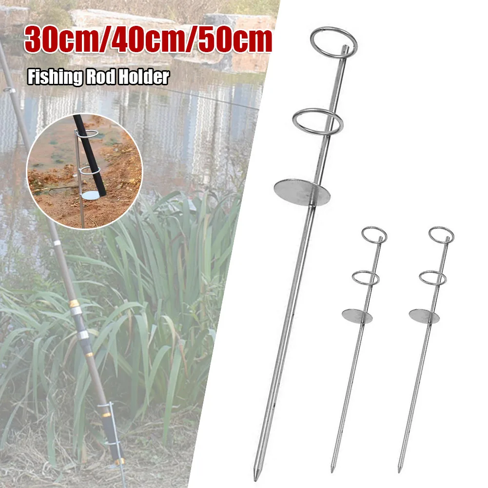 30-40-50cm-Fishing-Rod-Holder-Stainless-Steel-Ground-Spike-Rod-Rest ...