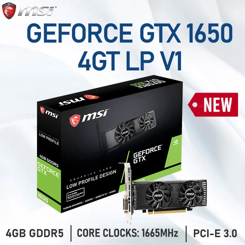 Msi Raphic Card Geforce Gtx 1650 4gt Lp V1 4gb Gddr5 Heat Sink Graphics ...