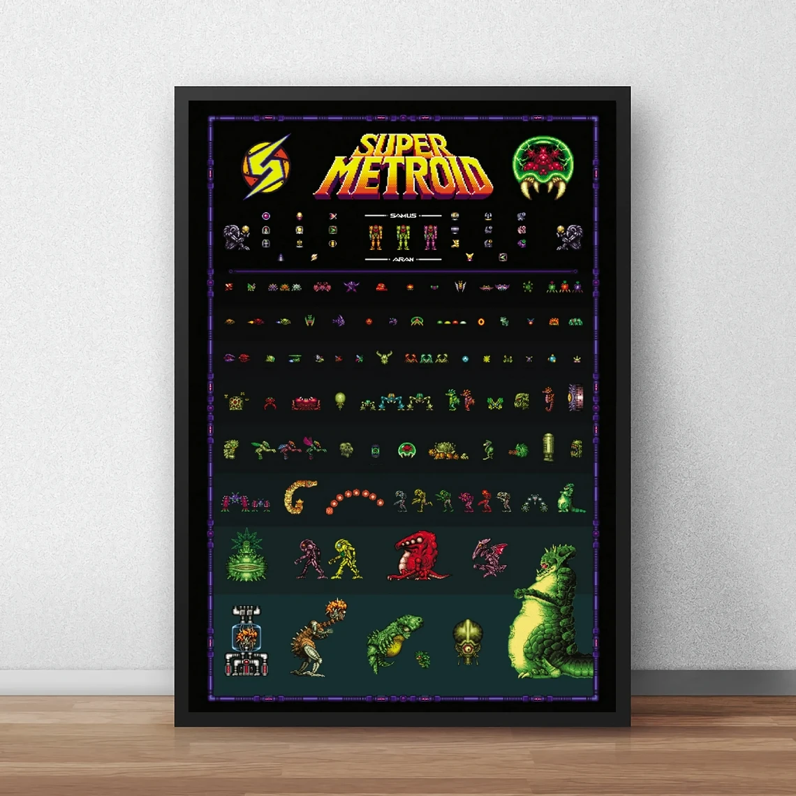 Super Metroid Game Poster Canvas Art Print Home Decoration Wall ...