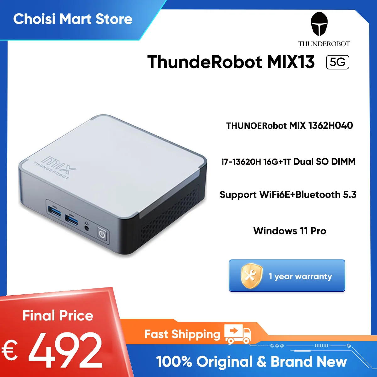 ThundeRobot-MIX1362H040-mini-PC-Intel13th-i7-13620H16GB-DDR4-1TB-SSD ...