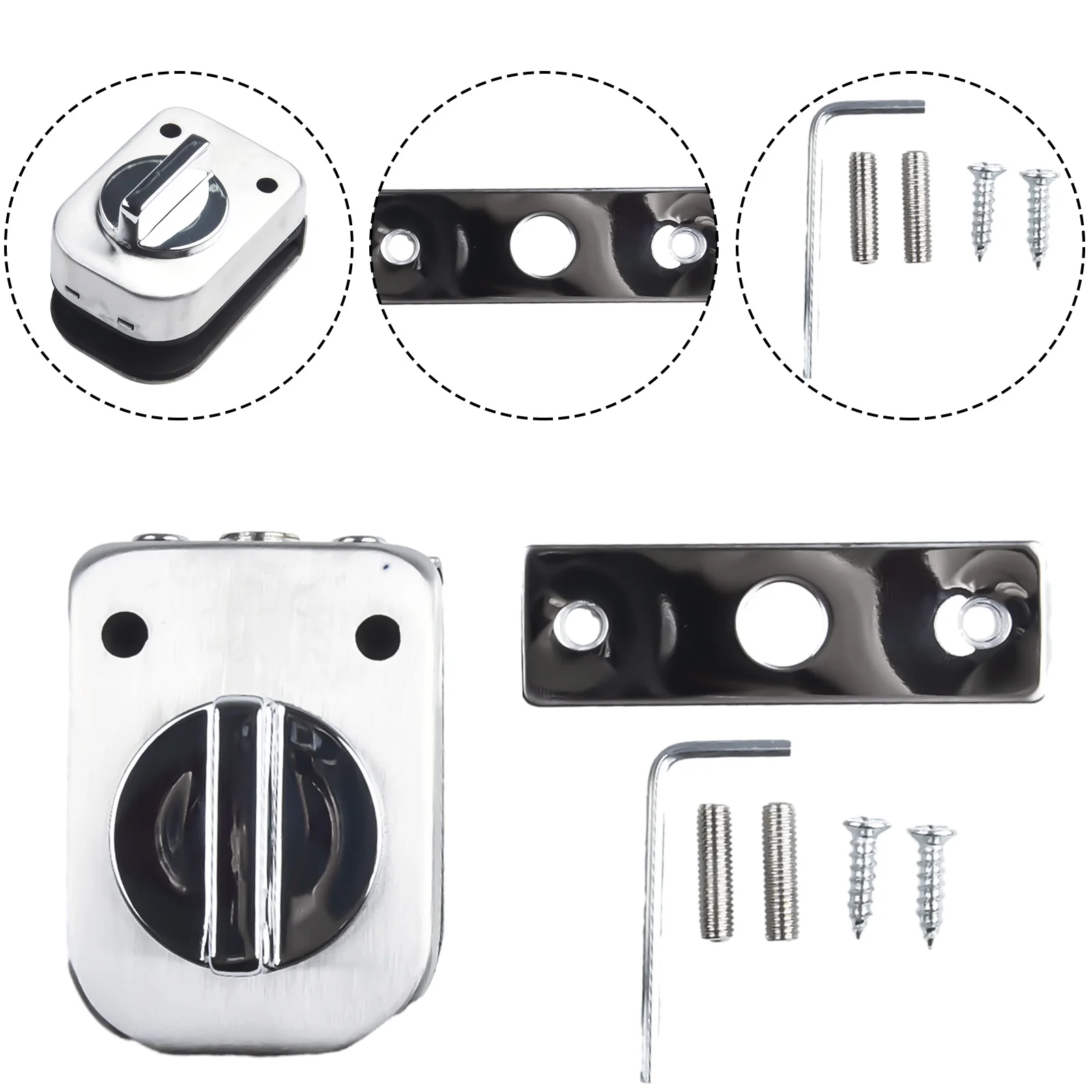Locks-Set-Stainless-Steel-Latch-For-Glass-Door-Bathroom-Balcony-Punch ...