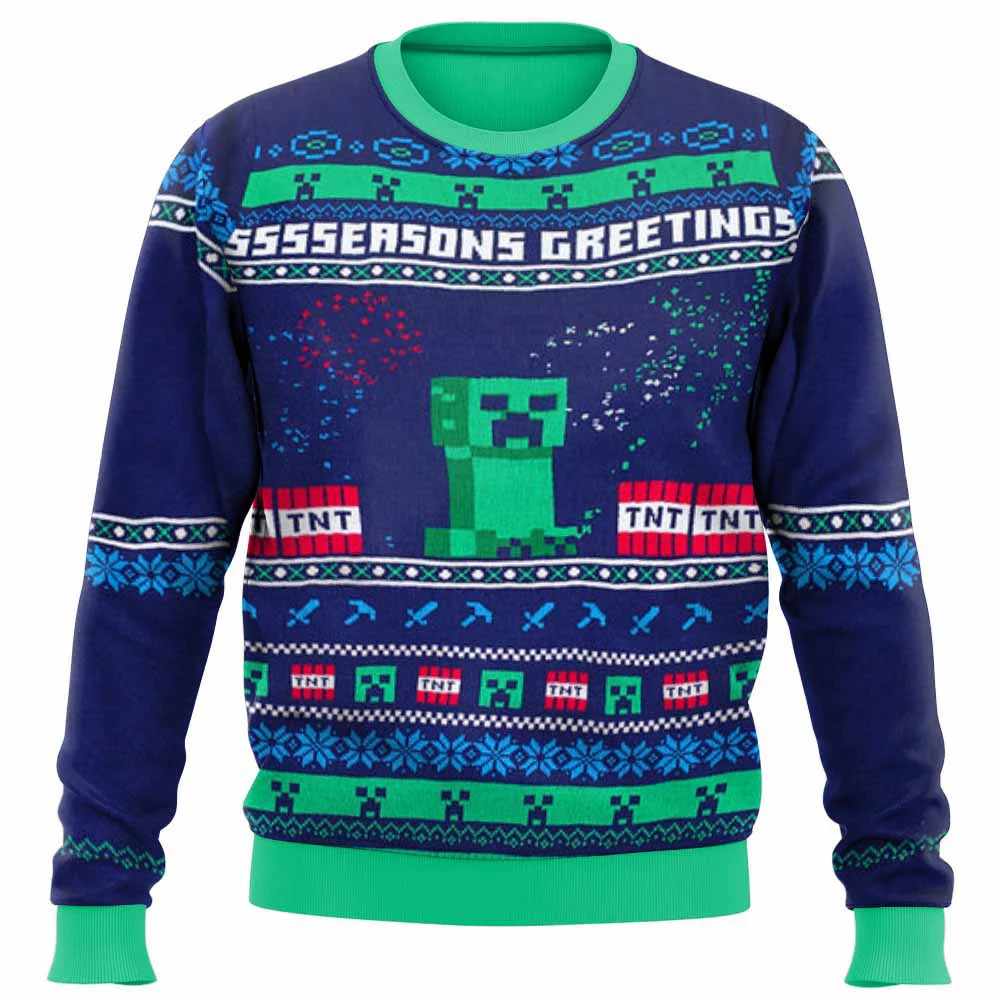 Snow-Golem-Minecraft-Ugly-Christmas-Sweater-Anime-Hot-Selling-Men-s-and ...