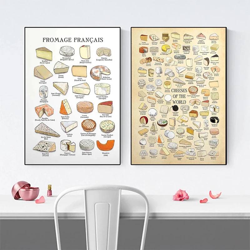Vintage-Cheese-Poster-Cheese-of-The-World-and-Fromage-Francais-Cheese ...