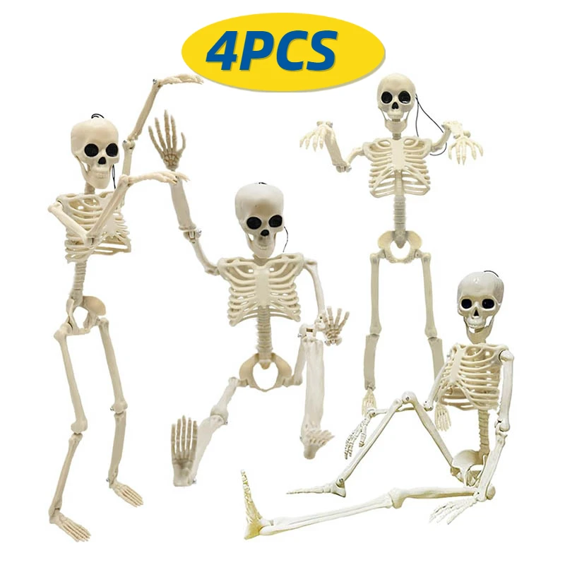4PCS-Halloween-Skeleton-Decorations-40CM-16-Full-Body-Plastic-Mini ...