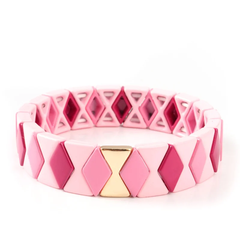 BEUTIFOR-New-Enamel-Rainbow-Bracelet-Geometric-Stretch-Bracelets-2021 ...