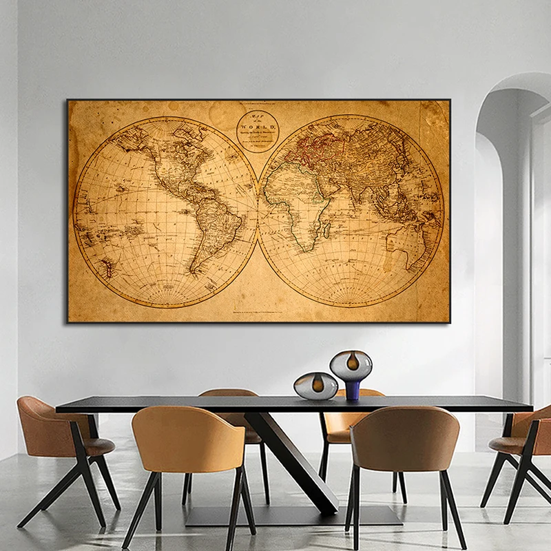 Vintage-Map-Medieval-Classic-Art-Poster-Canvas-Print-Wall-Art-Picture ...