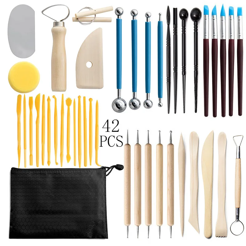 42pcs-Polymer-Clay-Tools-Ceramics-Clay-Sculpting-Tools-Kits-Air-Dry ...