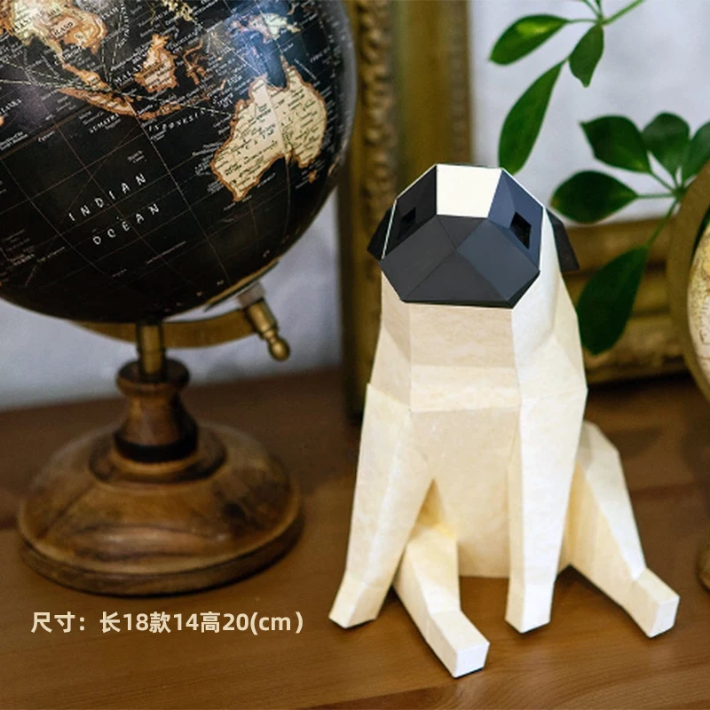 Pug-Animal-Pet-Dog-Paper-Model-Home-Decor-Room-Ornament-Desk-Decoration ...