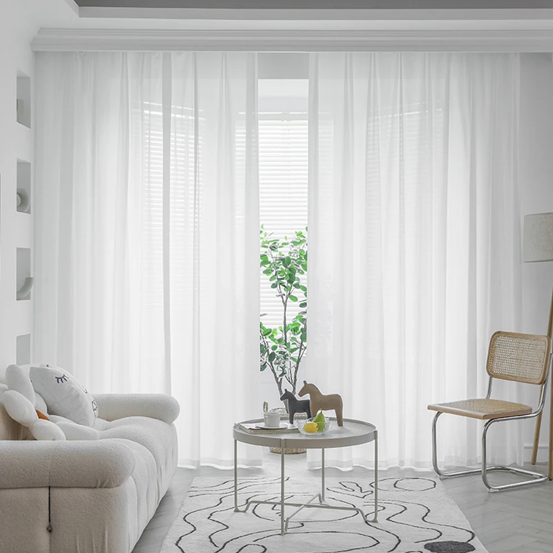 1-Panel-High-Quality-Sheer-Semi-Transparent-Chiffon-White-Bedroom ...