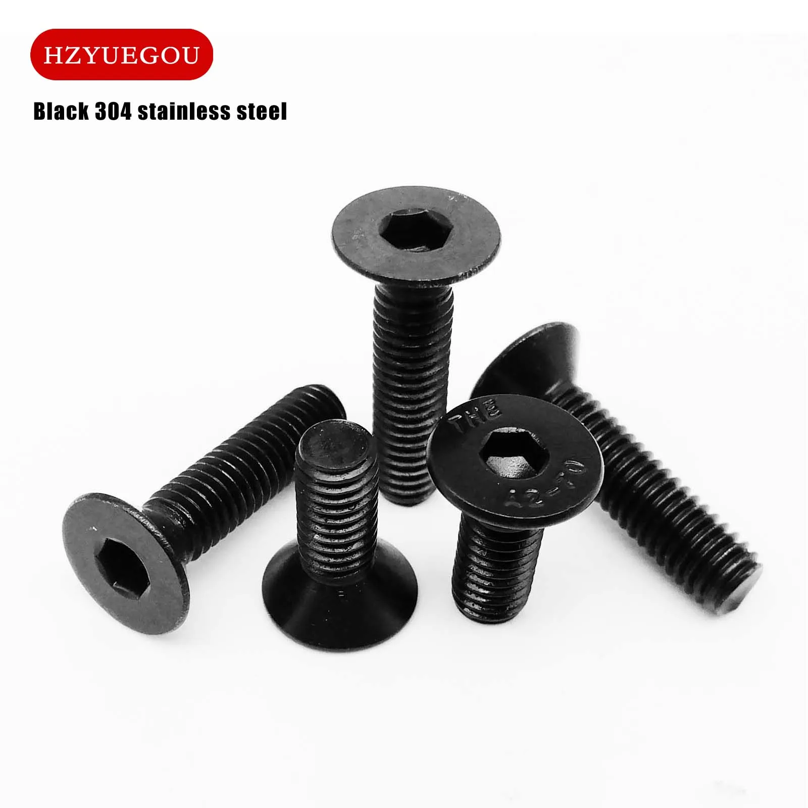 50/100pcs GB70.3 M2 M2.5 Black 304 A2-70 Stainless Steel Hexagon Hex ...