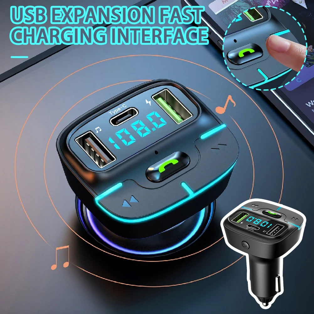 Car-Bluetooth-Charger-5-3-FM-Transmitter-Modulator-Dual-USB-QC-3-0 ...
