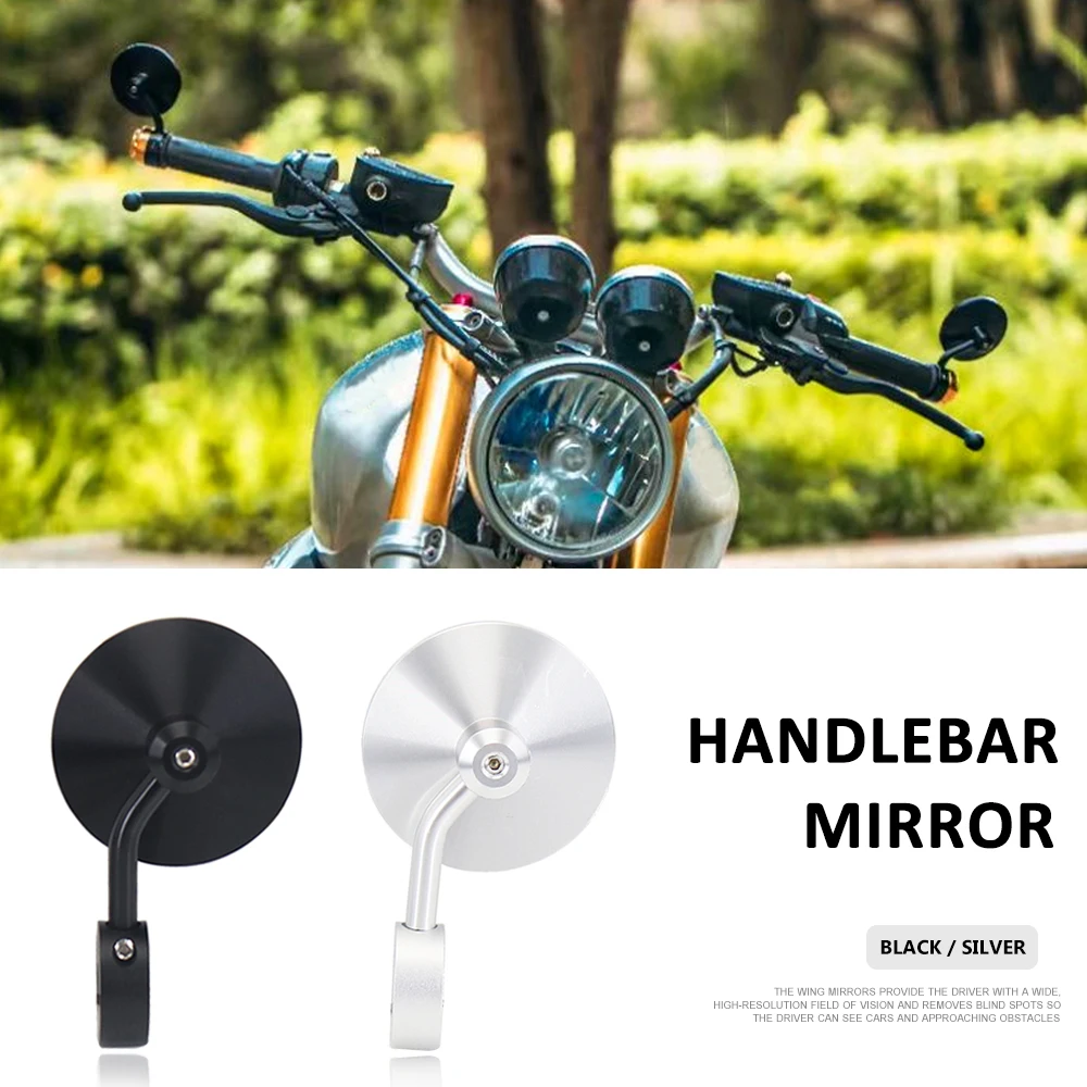 Motocicleta-Espelho-Alum-nio-Handle-Bar-End-Espelhos-laterais ...
