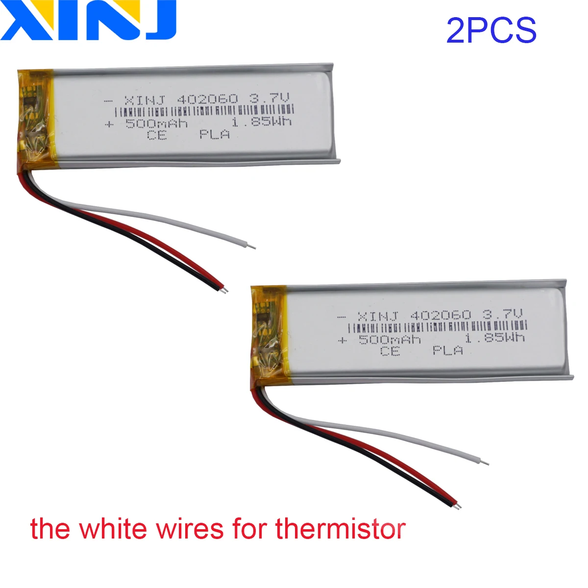 2pcs-3-7V-500mAh-402060-Thermistor-3-Wires-Polymer-Li-Lithium-Lipo ...