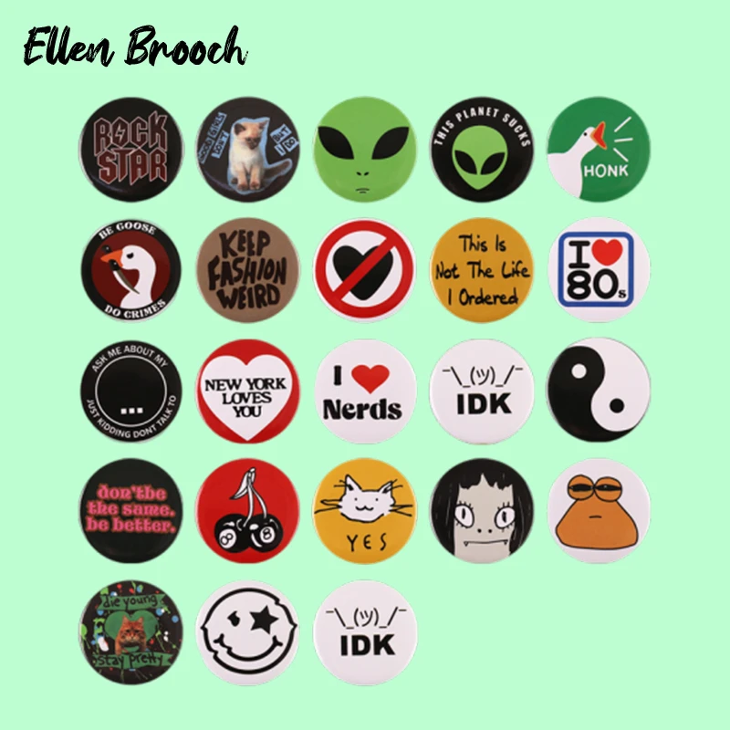 I Love 80s Brooch Pin Round Soft IDK Keep Fashion Weird Frog Goose ...