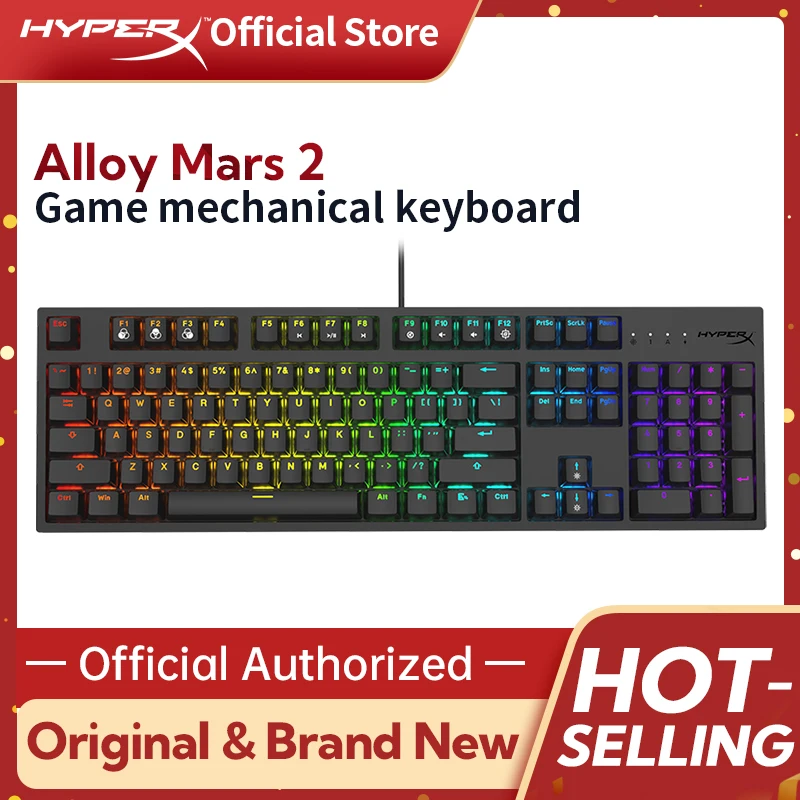 Original-HyperX-Mars-2-Wire-Red-Switch-Gaming-Keyboard-RGB-Backlight ...