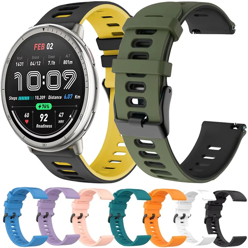 20mm 22mm Silicone Band for Amazfit Active 2/GTS 4 mini 3 2e/Bip-U-lite ...