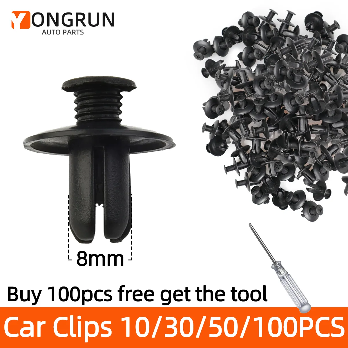 10-30-50-100pcs-8mm-Clips-Plastic-Rivets-Fasteners-Screw-Car-Bumper ...