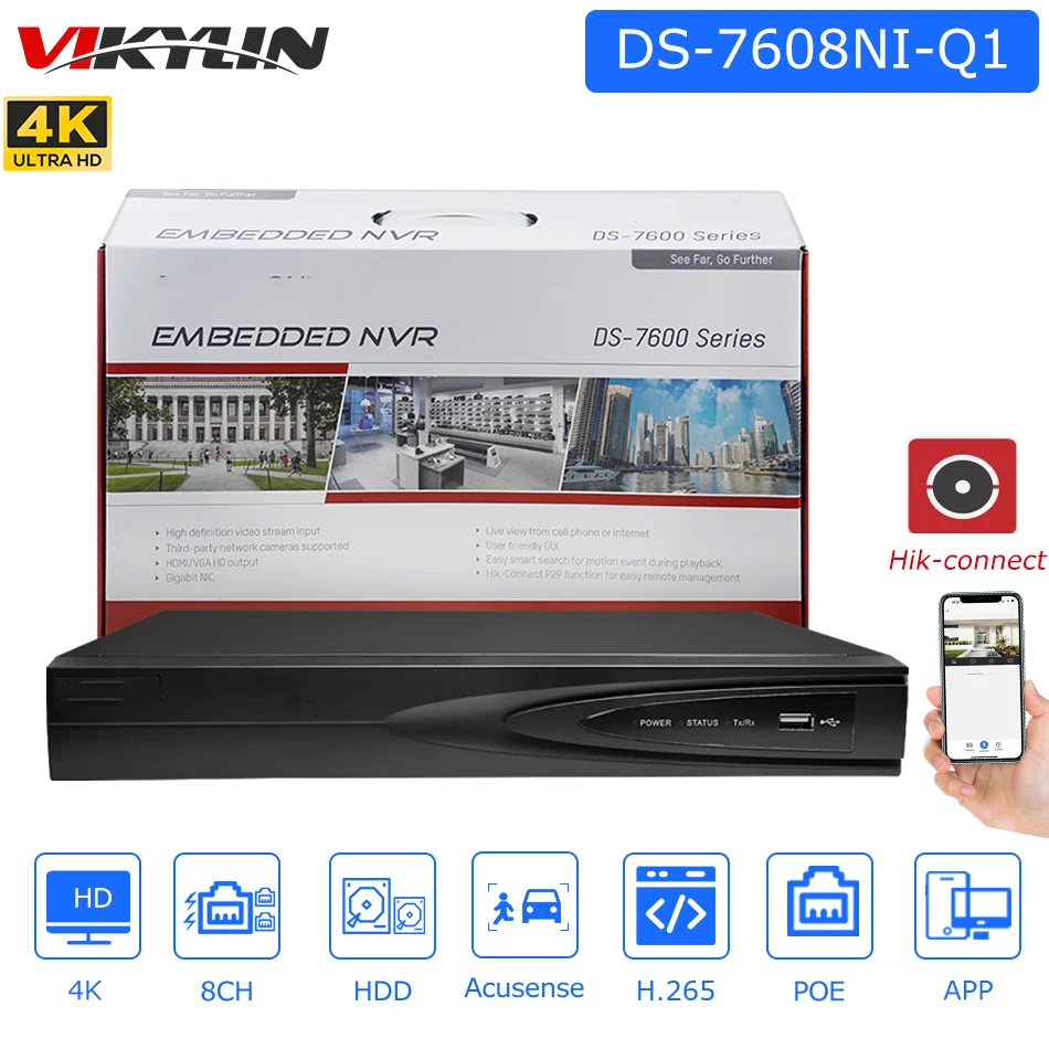 Vikylin-Hikvision-8CH-4K-NVR-DS-7608NI-Q1-1-SATA-interface-for-HDD ...
