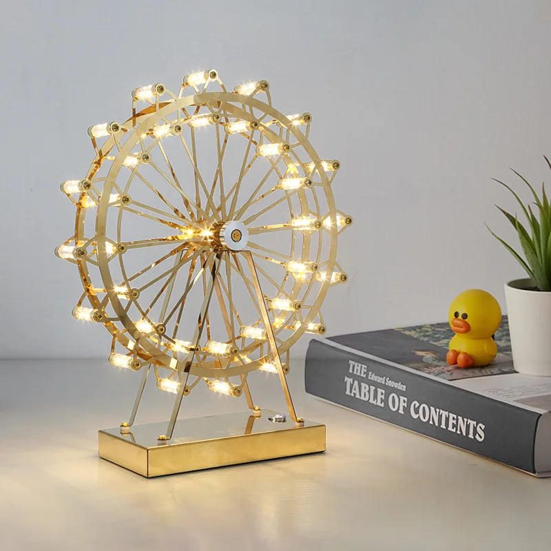 Netherlands Designer LED Ferris Wheel Table Lamp for Bedroom Living Kid ...