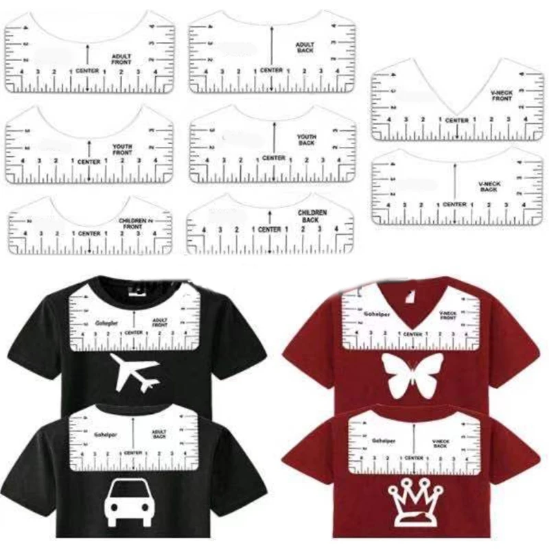 8Pcs Transparante T shirt Heerser Gids Center Ontwerpen Set Voor ...