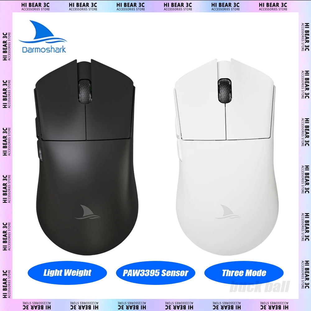 Darmoshark-mouse-sem-fio-m3-com-sensor-2-4g-baixo-atraso-fps-ergon-mico ...
