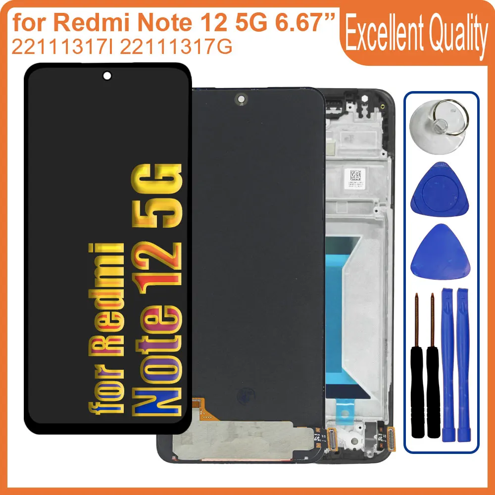 New LCD for Xiaomi Redmi Note 12 5G 22111317I LCD Display Touch Screen ...