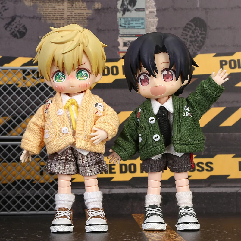 OB11 Clothes Cute Dog Cardigan Coat School Uniform Shirt Shorts for ...