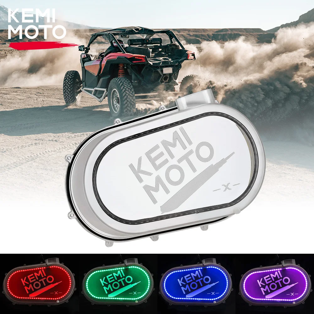 KEMIMOTO-RGB-LED-ABS-Clear-CVT-Outer-Clutch-Cover-UTV-Compatible-with ...