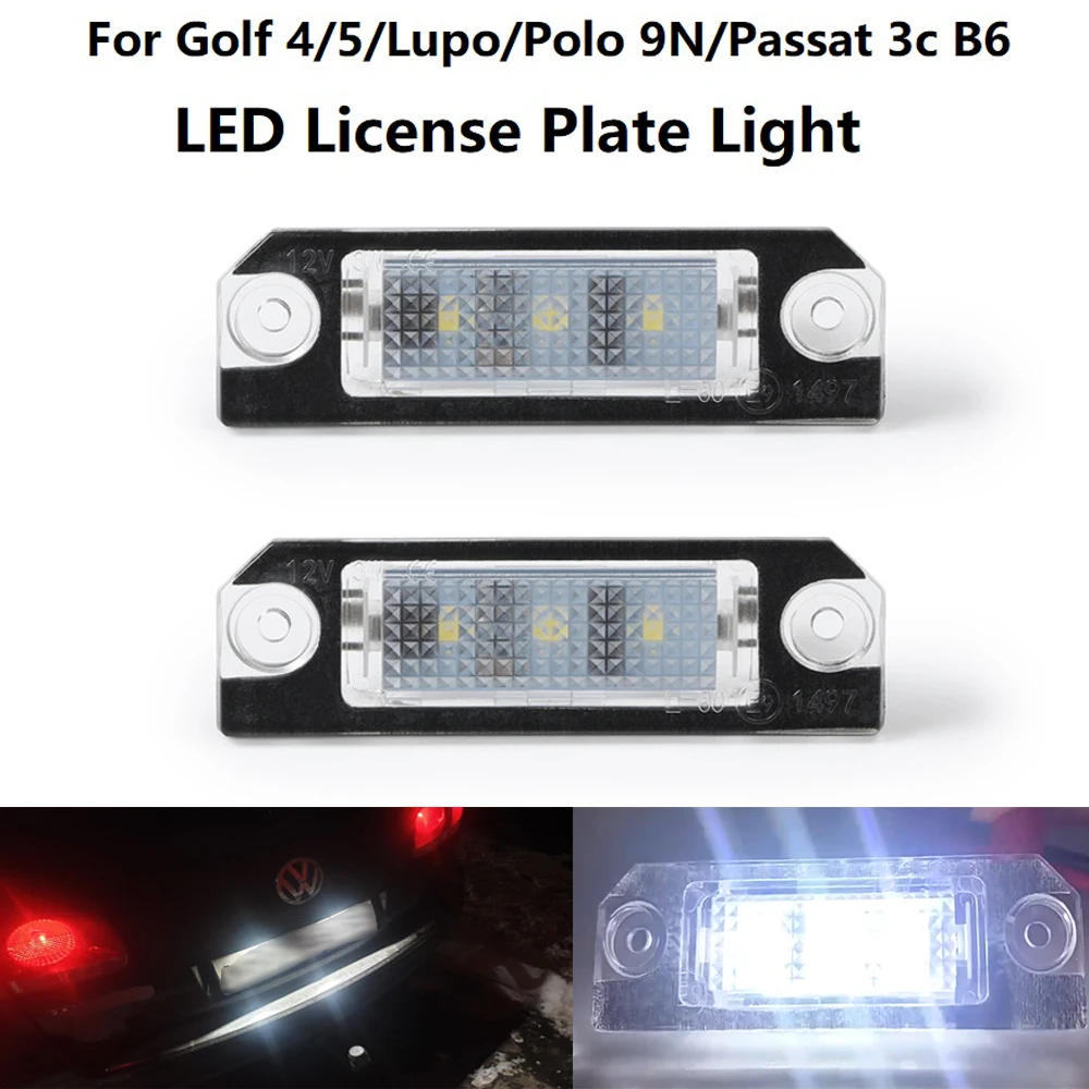 2pcs 3led License Number Plate Light Signal Lamp For Vw Golf 4 97-05 ...