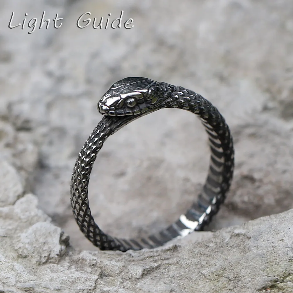 2022-NEW-Men-s-316L-stainless-steel-rings-Viking-Snake-head-animal ...