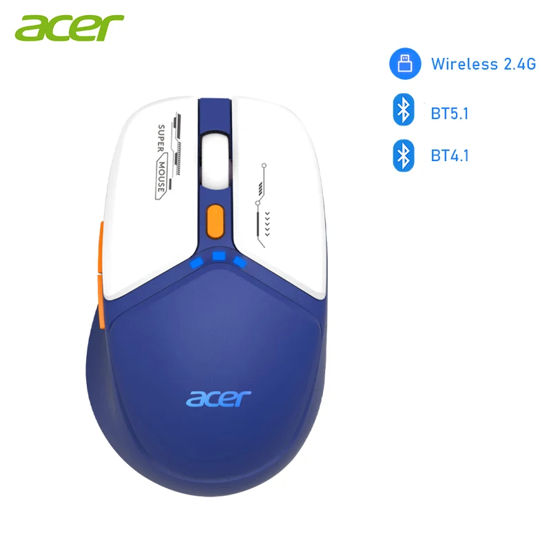 Acer-2-4G-Wireless-Bluetooth-Mouse-Rechargeable-5-Buttons-1600DPI ...