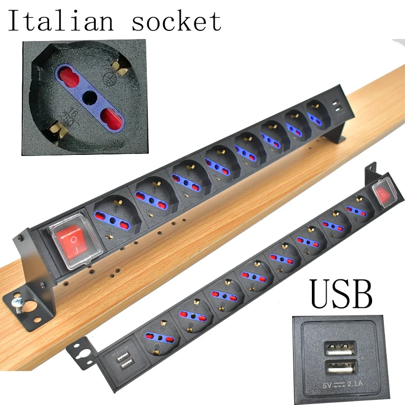 PDU-power-strip-network-cabinet-rack-desktop-hidden-socket-German-Italian-socket1-9AC-Double ...