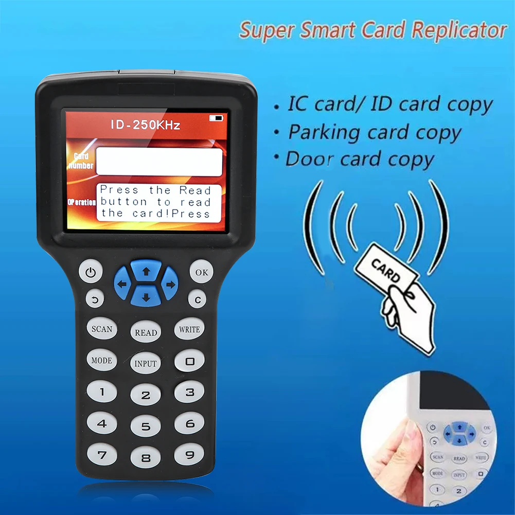 RFID/NFC Access Card Replicator Full Color Display ID Copier Writer ...