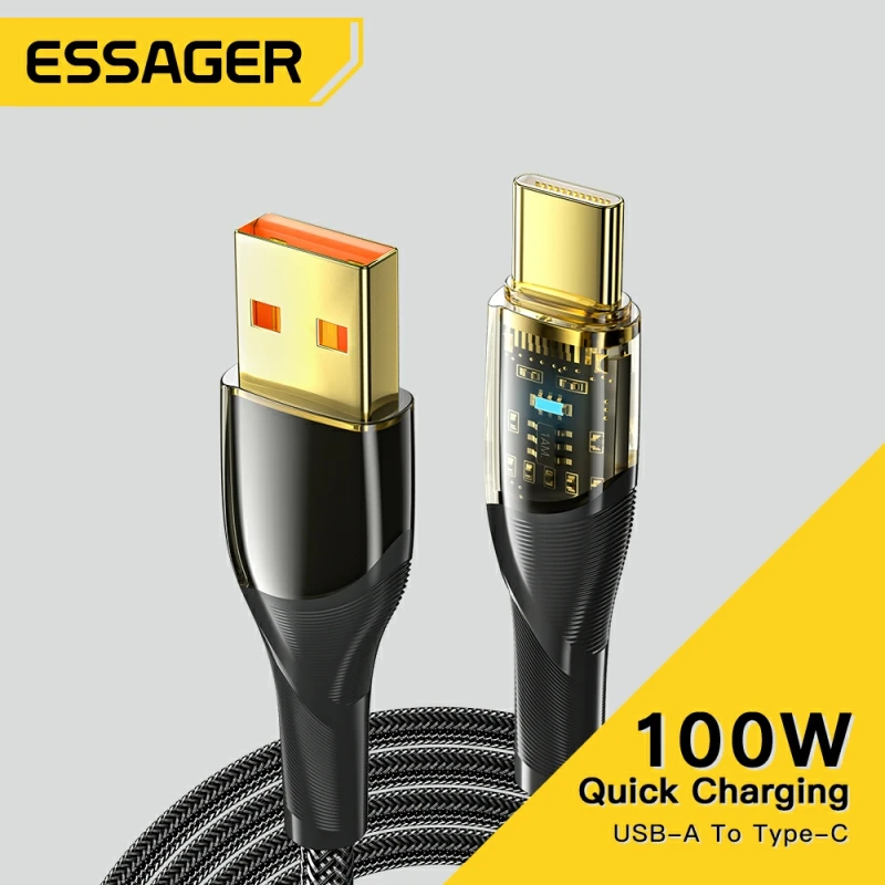 Essager 7A USB Type C Cable PD 100W Fast Charging Wire USB C Charger ...
