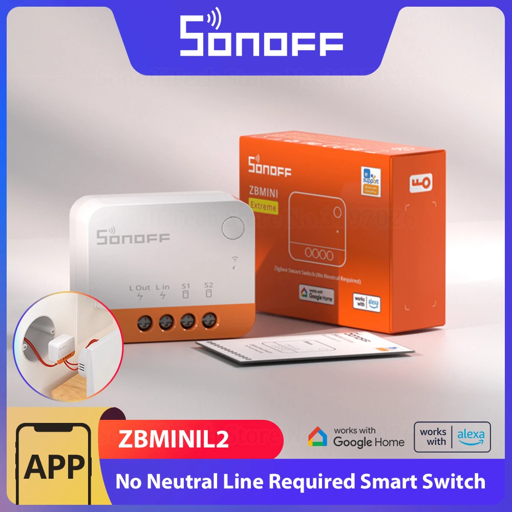SONOFF ZBMINI L2 Zigbee Smart Switch No Neutral Wire Required 1 Gang ...