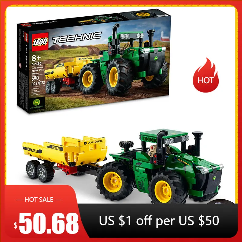 Lego & Technic John Deere 9620r 4wd Tractor 42136 Model Building Kit A ...