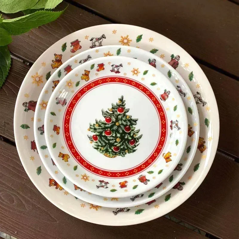 Christmas High Temperature Ceramic Plate Set Christmas Tree Western ...