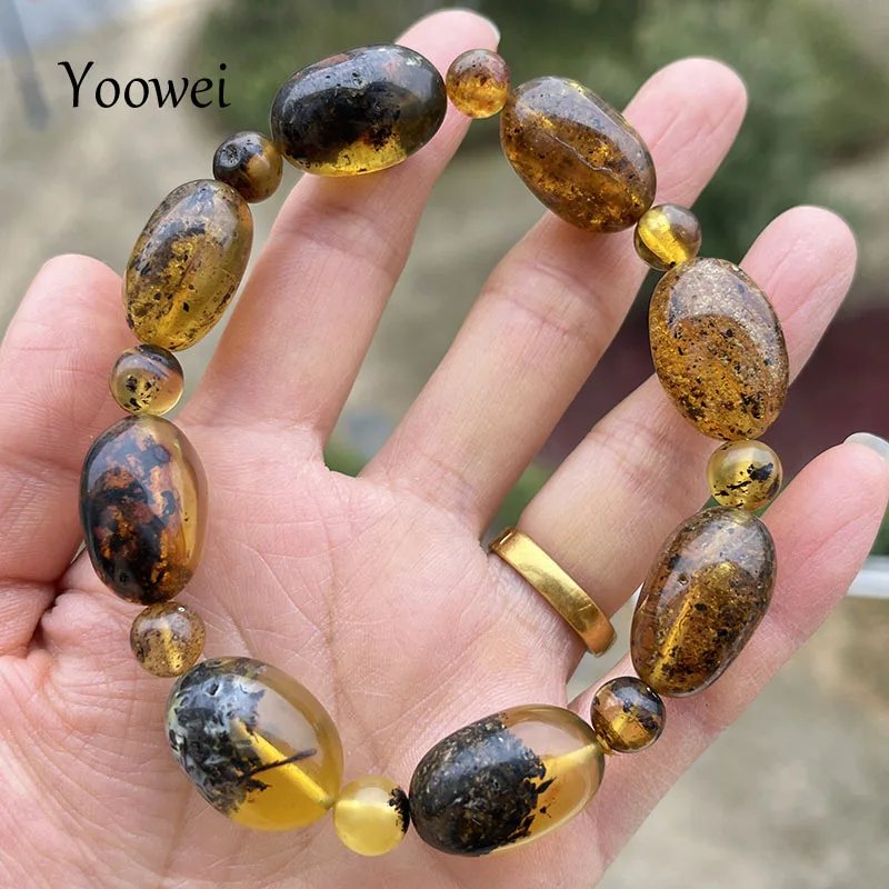 Big-Oval-Plant-Natural-Amber-Bracelet-for-Unisex-Gift-New-Unique-100 ...