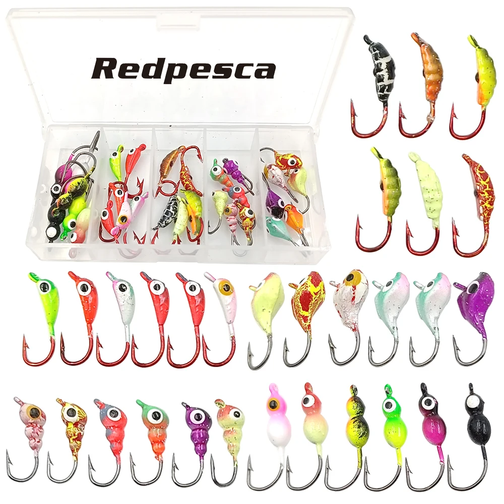 30Pcs-Ice-Fishing-Lures-Tackle-Box-Kit-Small-Mini-Jig-Heads-Ice-Fishing ...